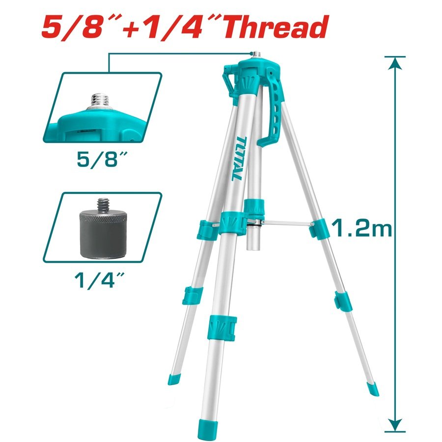 Total TLLT01152 Tripods for laser levels 5/8″ &1/4″ Thread 1.2m ...